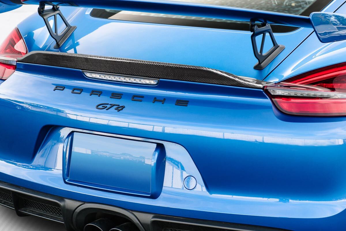 2014-2016 Porsche Cayman Carbon Fiber GT4 Look Ducktail Rear Wing ...