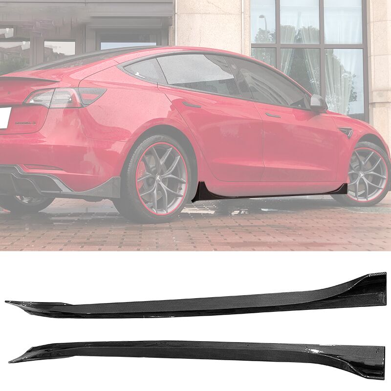 2017-2022 Tesla Model 3 Side Skirts Carbon Fiber Print - BLS-TSL317IK2F-CFL