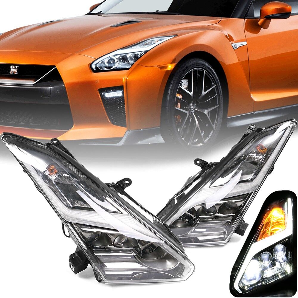 2009-2018 Nissan GTR R35 USDM & LHD Full LED Headlights Pair LH RH - LH ...