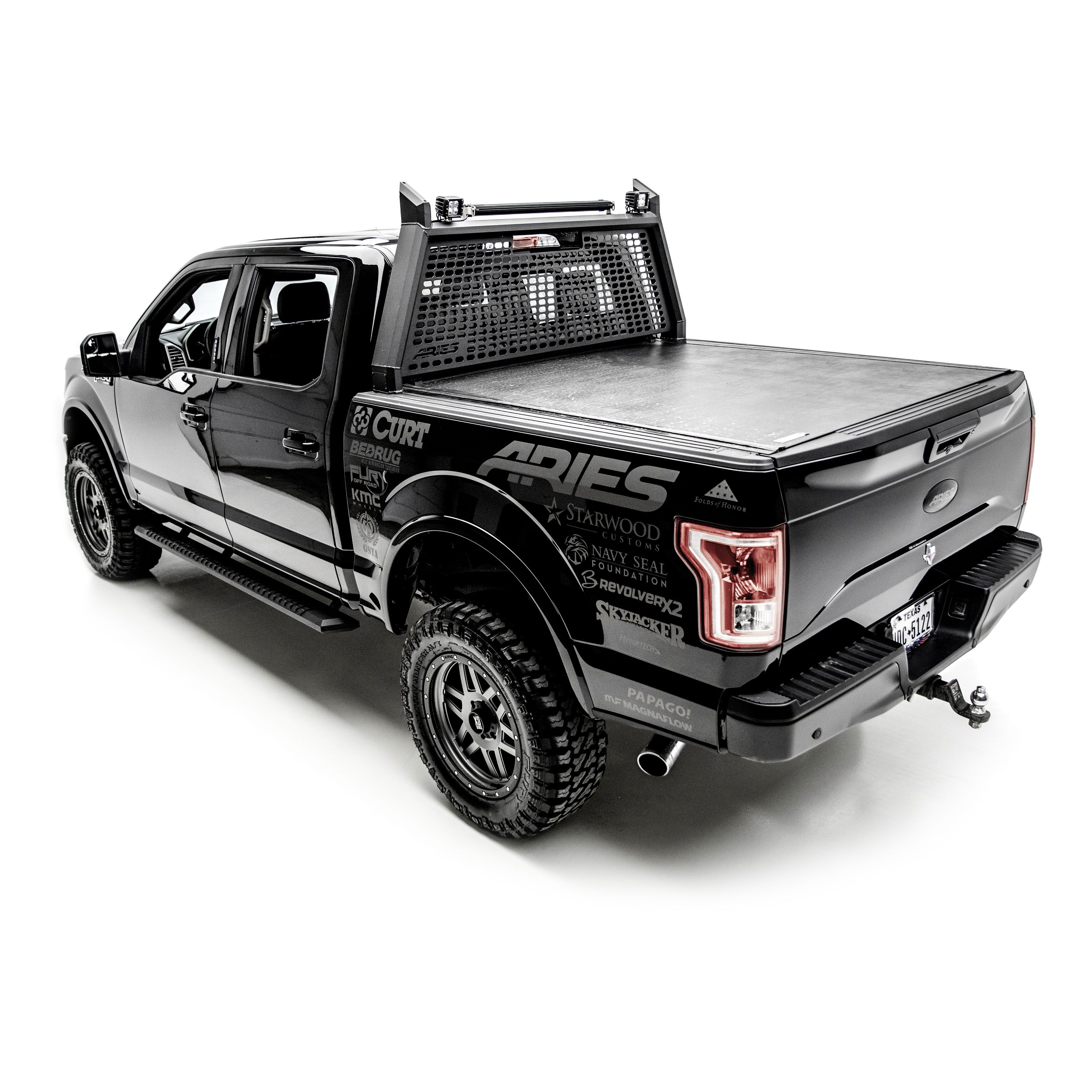 2010-2012 Ford F-150 Aries Black AdvantEDGE Headache Rack Harley ...