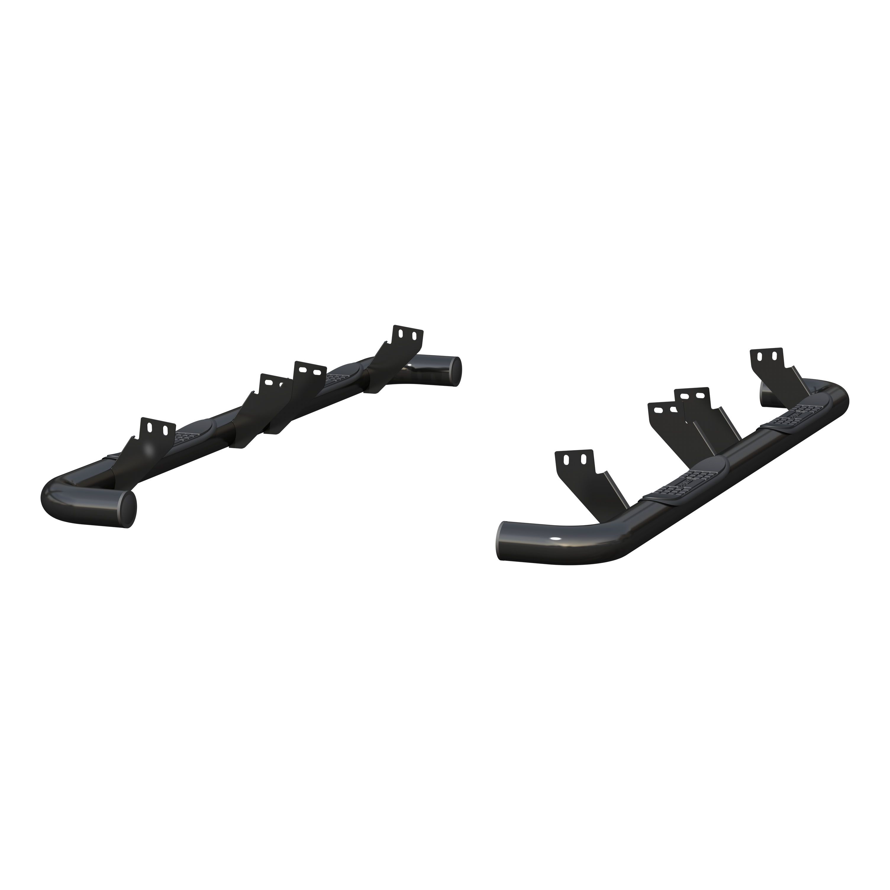 2003-2010 Hummer H2 Aries 3" Round Semi-Gloss Black Steel Side Bars ...