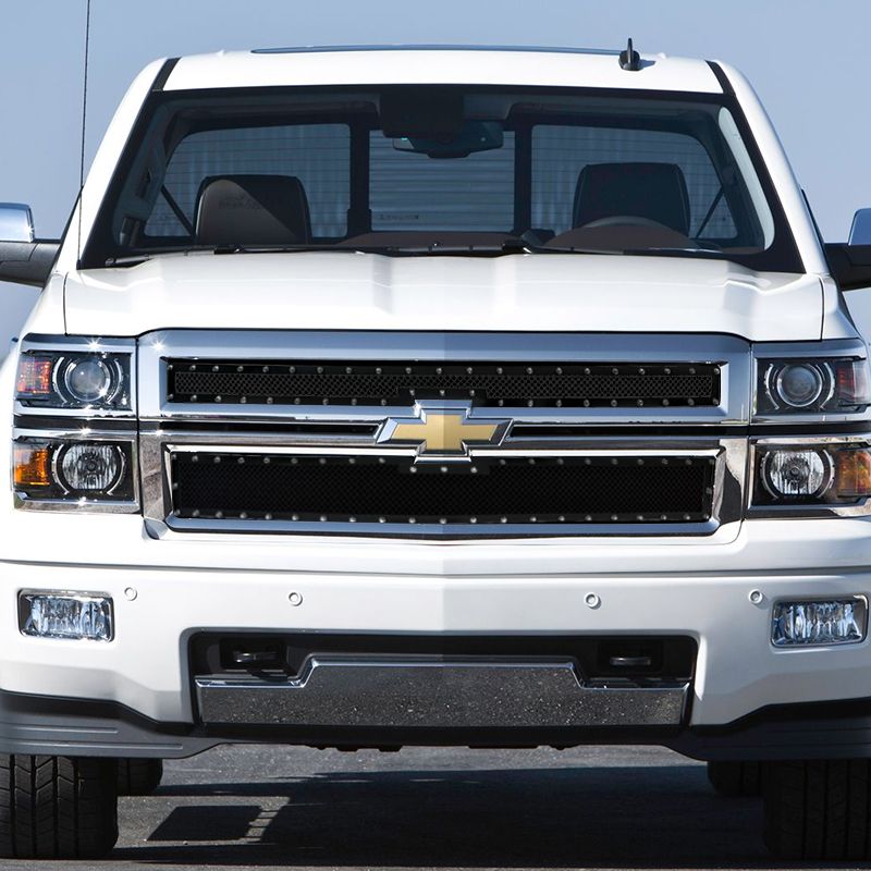 2014-2015 Chevrolet Silverado 1500 Steel/Black Rivet Front Grille ...