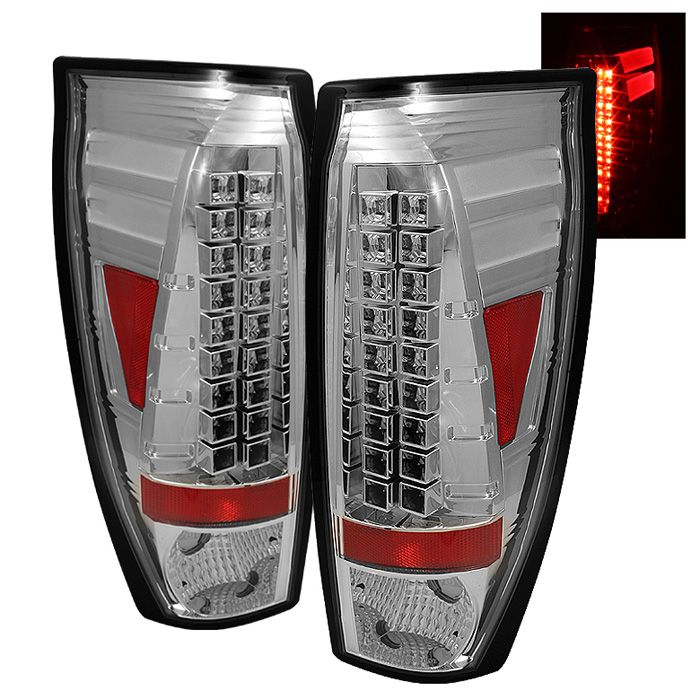 2002-2006 Chevy Avalanche Chrome LED Tail Lights - 111-CAV02-LED-C