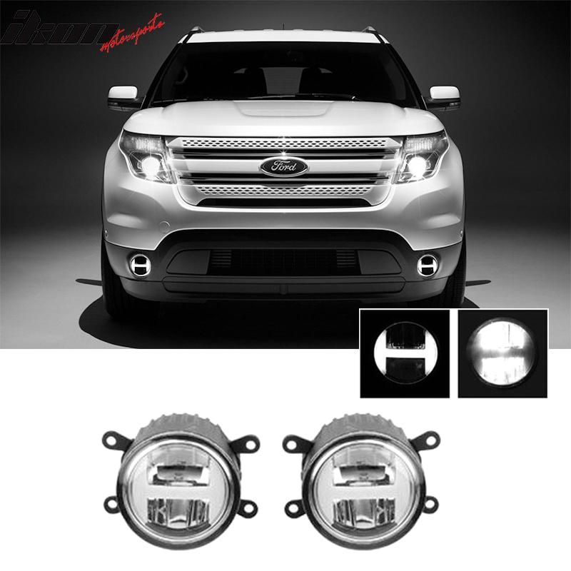 2011-2015 Ford Explorer LED Fog Lights Clear - 3-WQ-FD-088BL