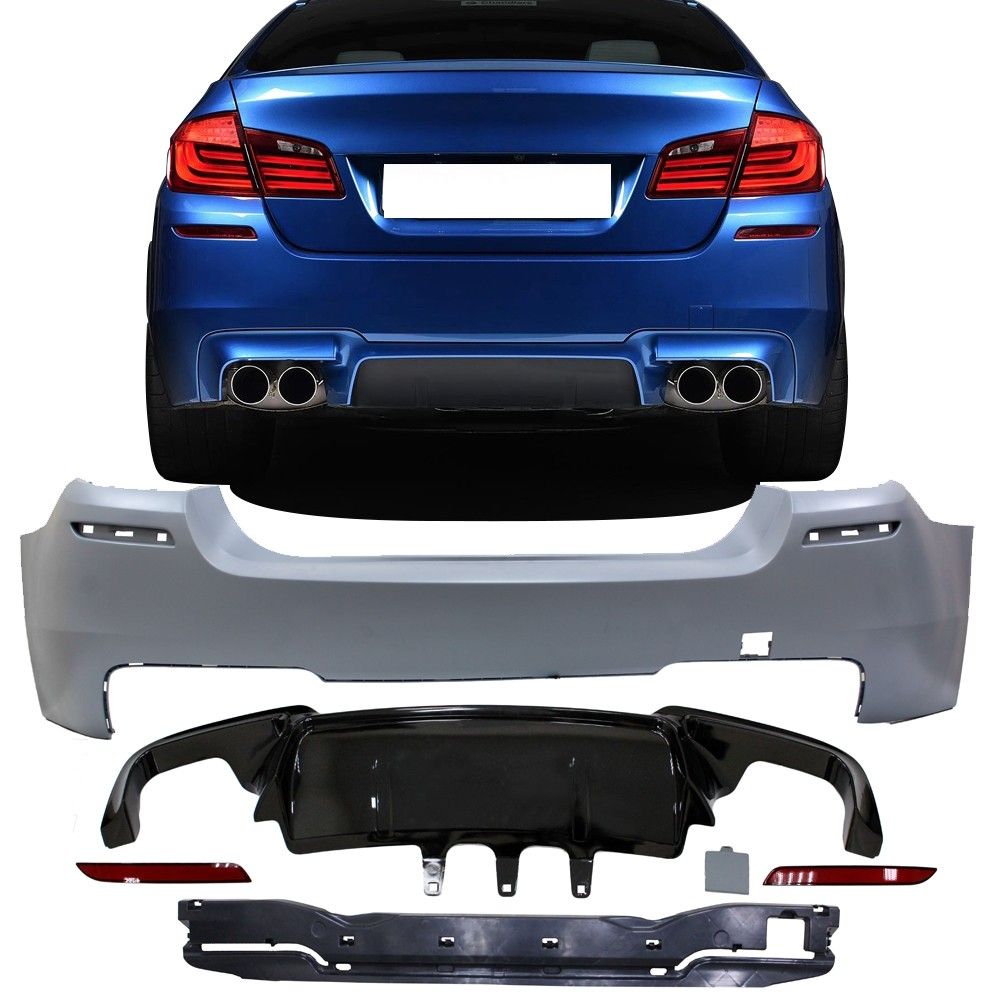 2011-2016 BMW 5-Series F10 Sedan M5 Style Rear Bumper Conversion Twin ...