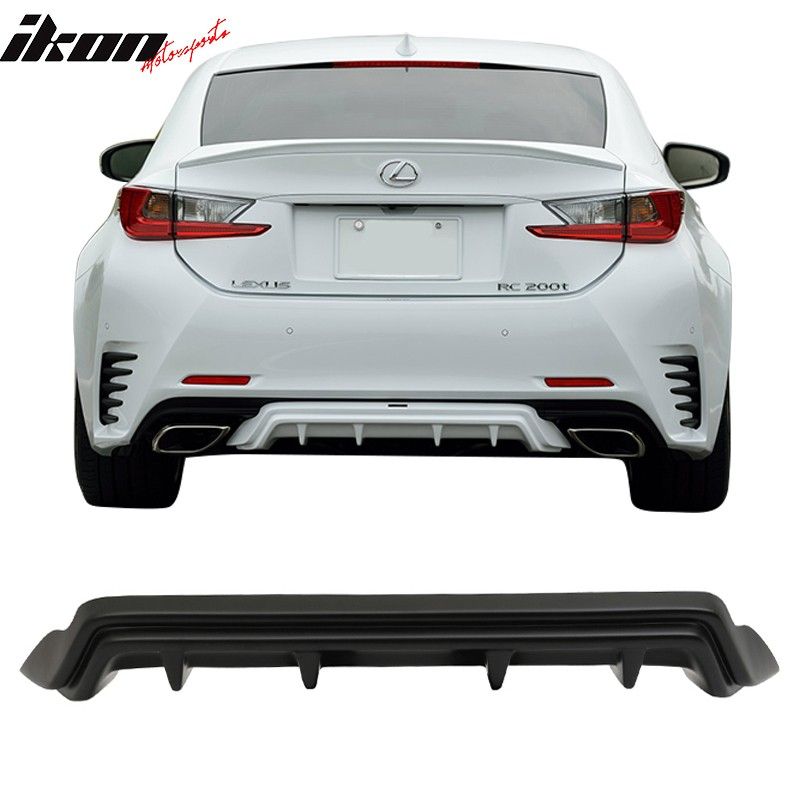 2015-2017 Lexus RC350 F-Sport Silkblaze Style Rear Diffuser Black ...
