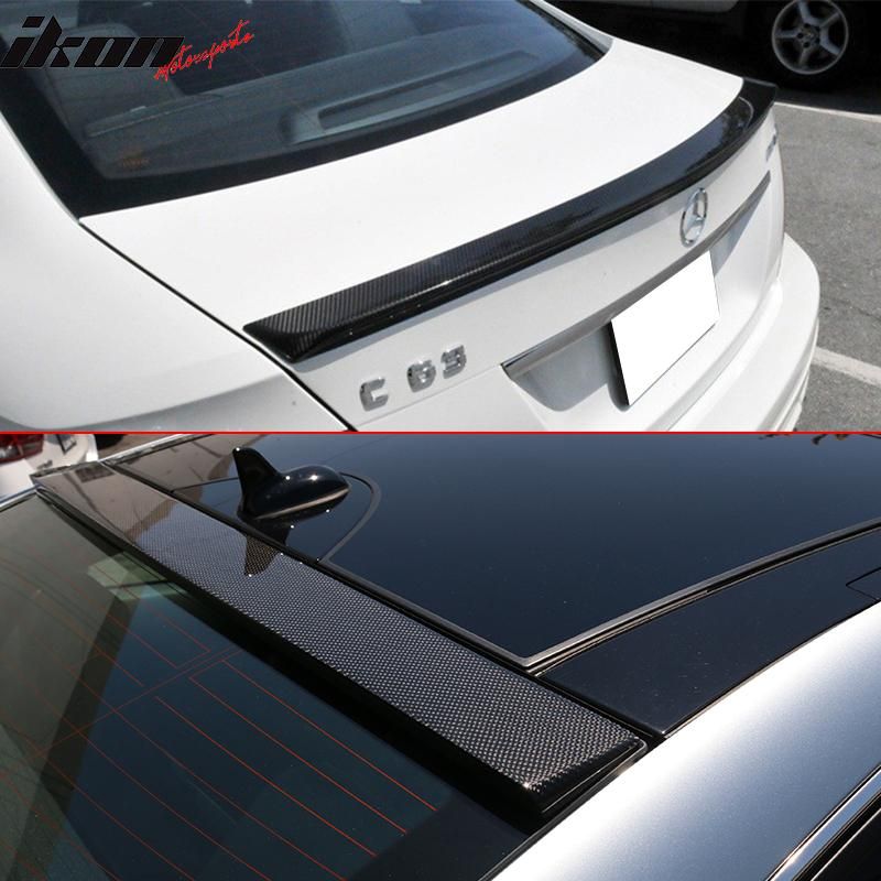2012-2015 Mercedes Benz C-Class W204 Coupe Carbon Fiber Roof Spoiler ...