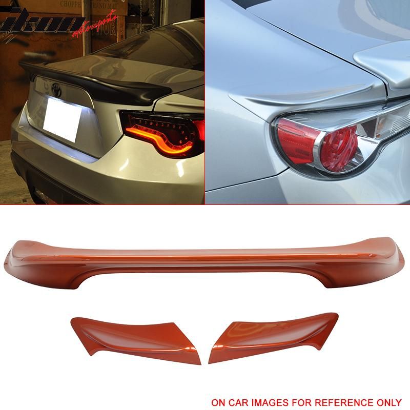 2017-2020 Toyota 86 ABS Trunk Spoiler w/Side Wings Hot Lava Metallic # ...