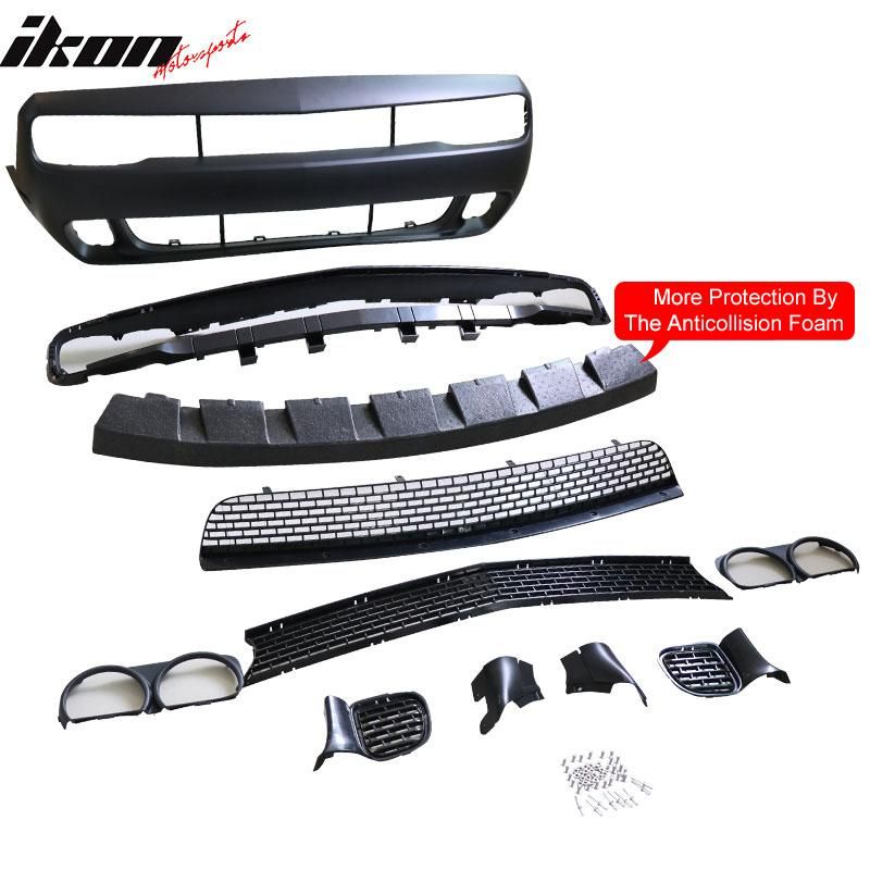 2015-2020 Dodge Challenger Hellcat Front Bumper w/ Grille & HC Lip ...
