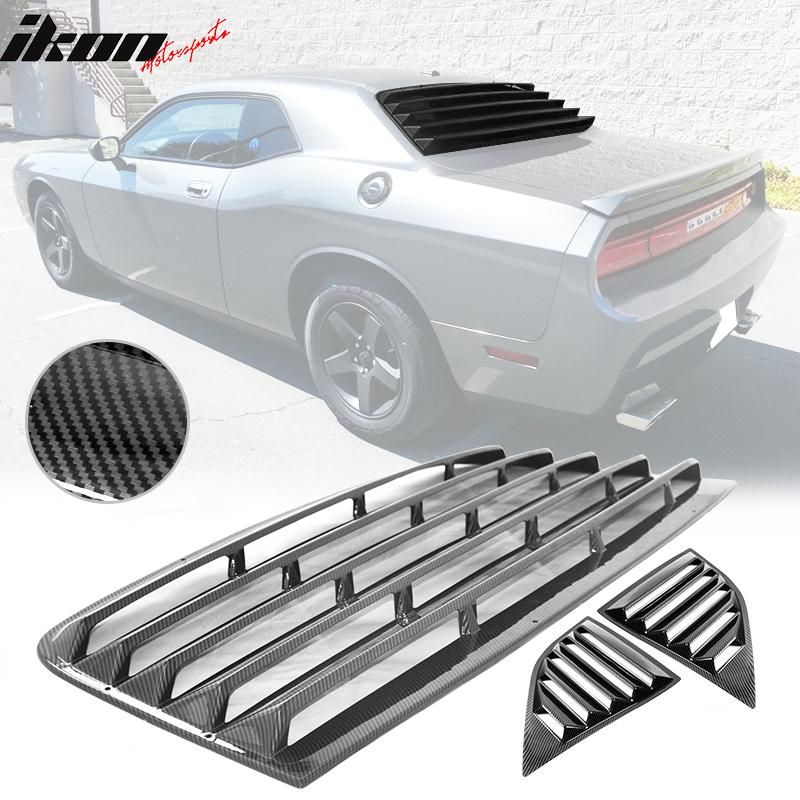 2008-2023 Dodge Challenger IKON XE Style Rear Side Window Louver Vent - CB-A012432