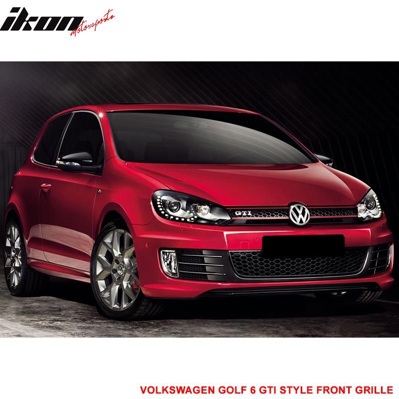 2011-2014 Volkswagen Jetta MK6 Wagon GTI-Style Front Grille Black-Red ...