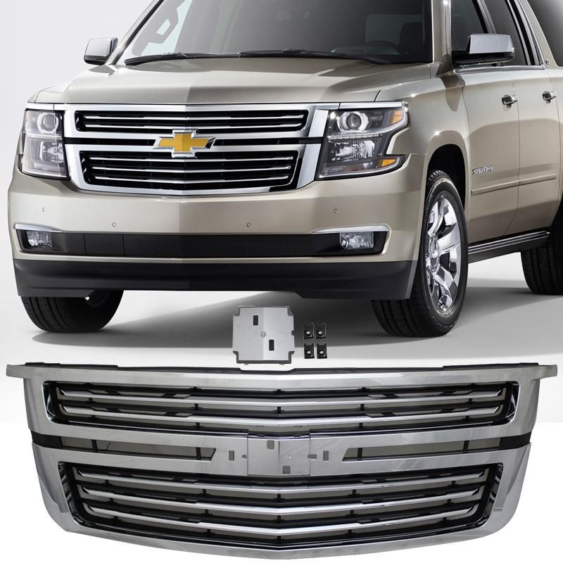 2015-2020 Chevrolet Tahoe LTZ-Style Front Grille Chrome - GRZ-THO1516LTZ-CM