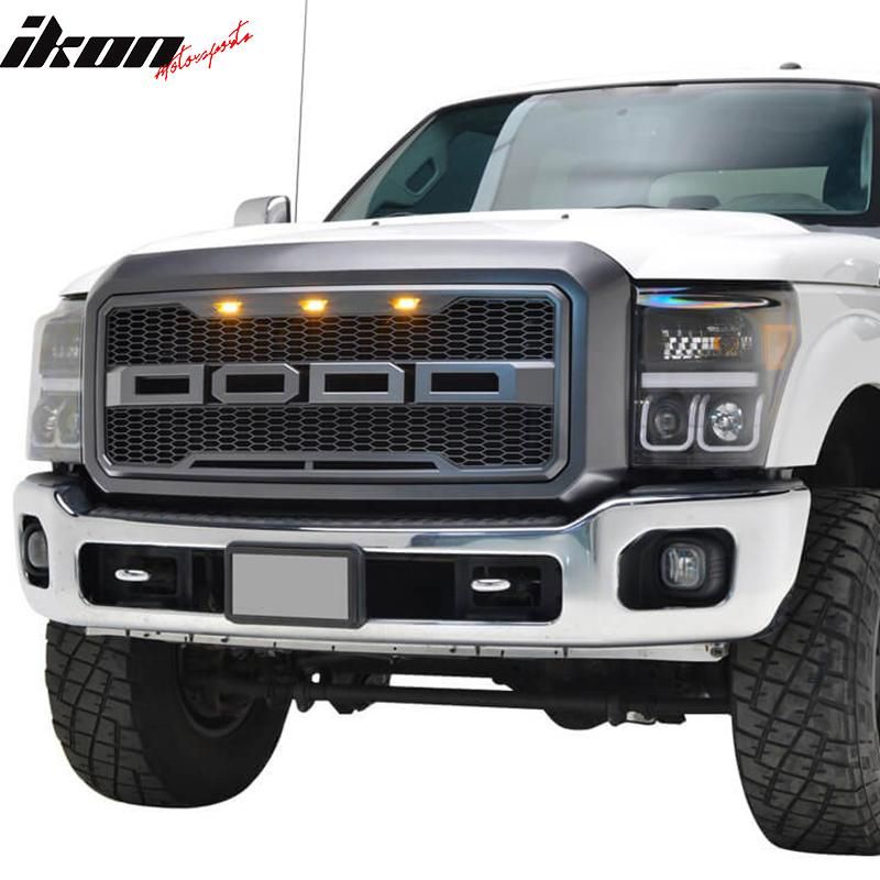 2011-2016 Ford F-250/F-350 Super Duty Raptor-Style Front Grille w/LED ...