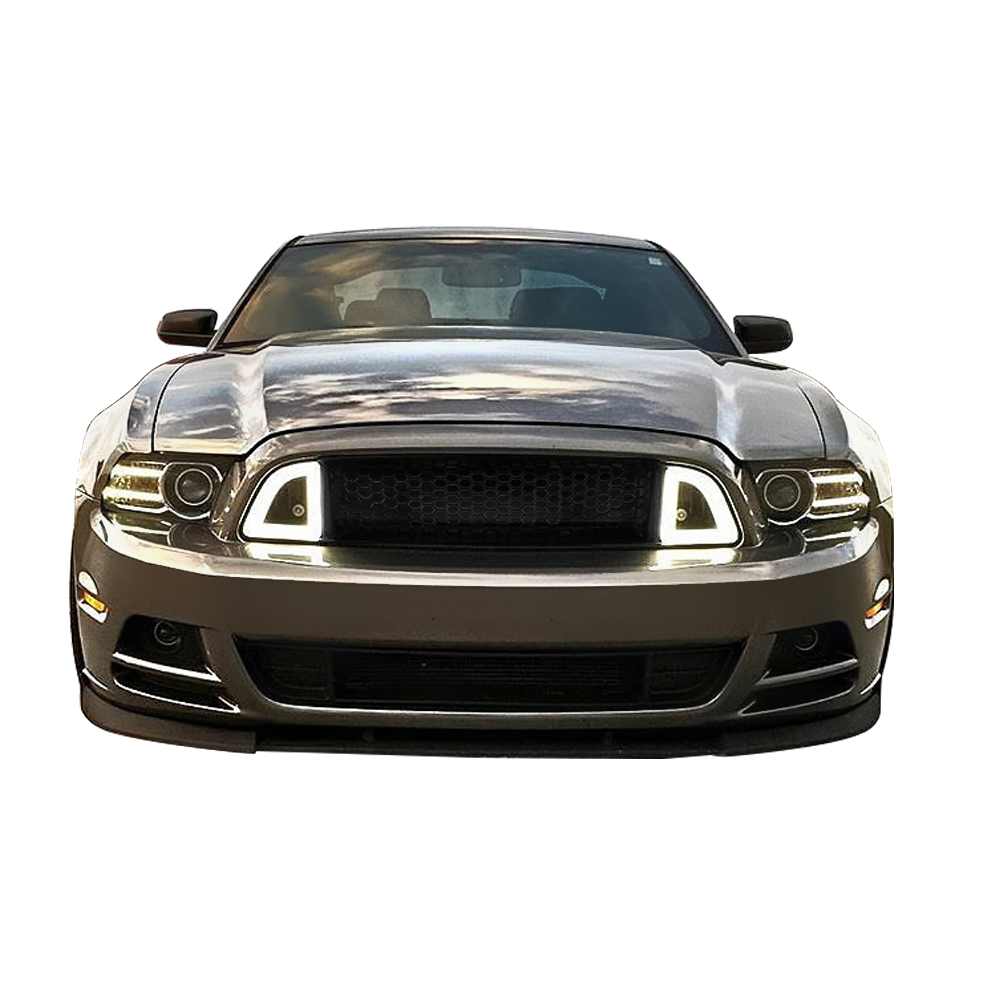 2013-2014 Ford Mustang Base/V6/GT Front Upper LED Grille Black - HG ...