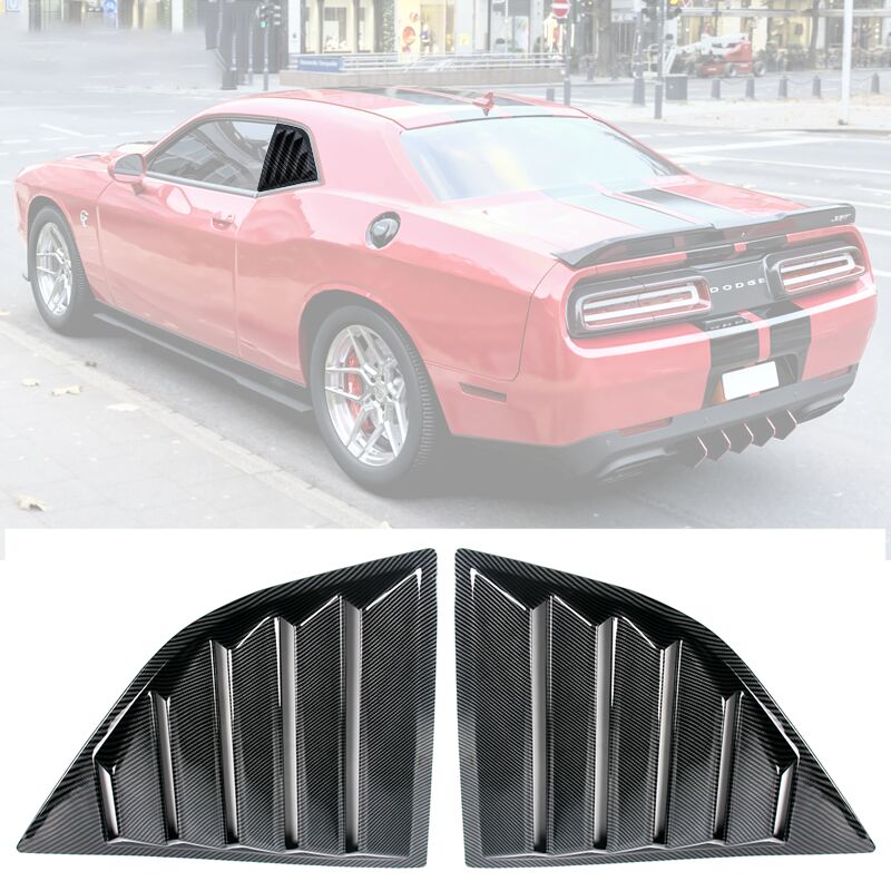 2008-2023 Dodge Challenger V2 Side Window Louvers 2PC Carbon-Look - WDL ...