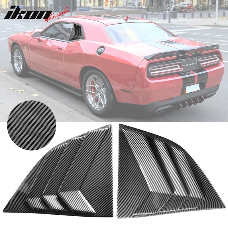 2008-2023 Dodge Challenger Side Window Louvers 2PC Carbon-Look - WDL ...