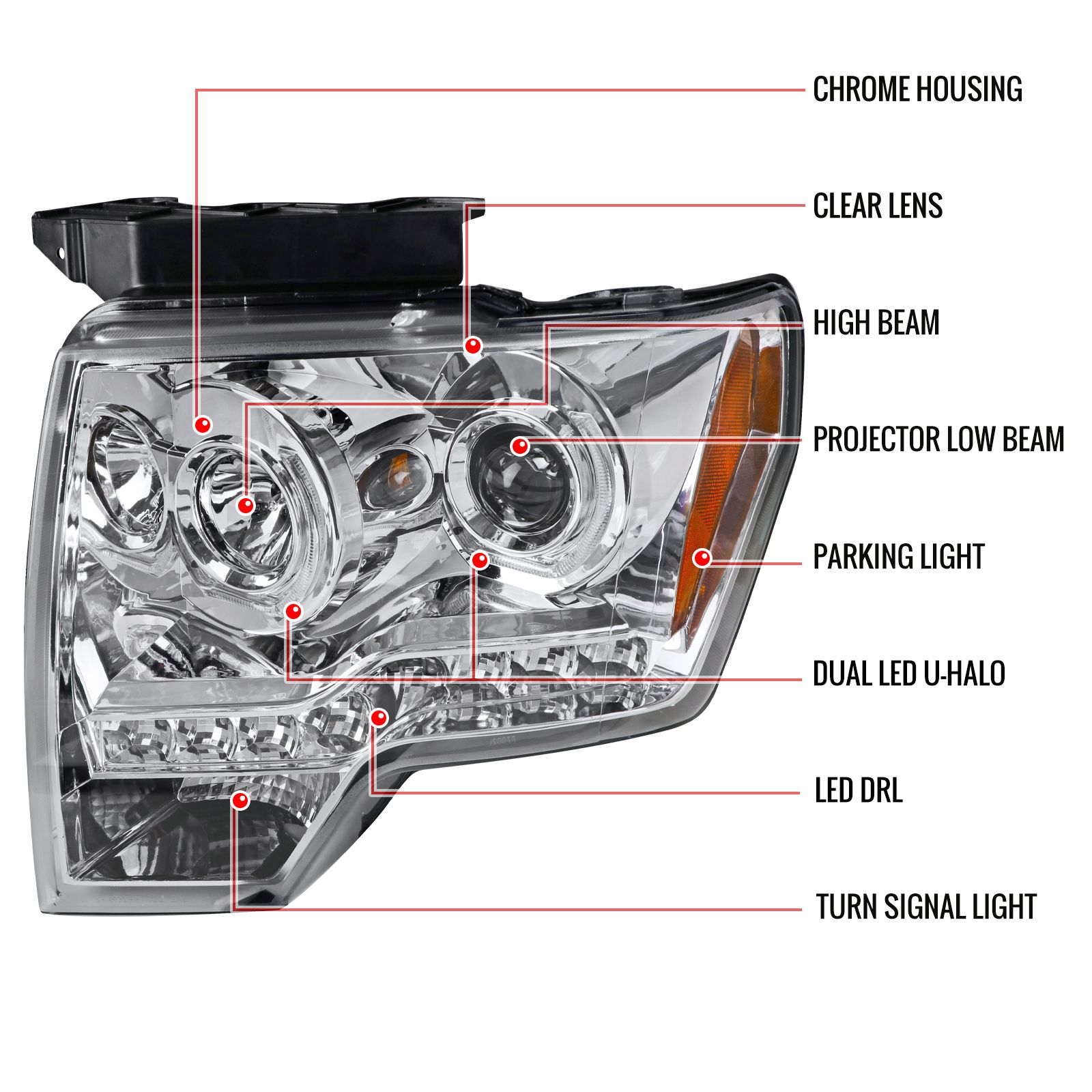 2009-2014 Ford F-150 Headlights - 2LHP-F15009-OZ