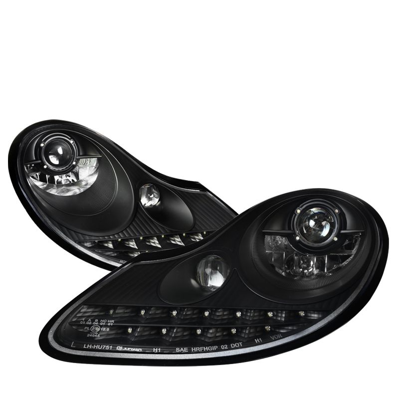 1997-2004 Porsche Boxster Black LED DRL Projector Headlights - LHP ...