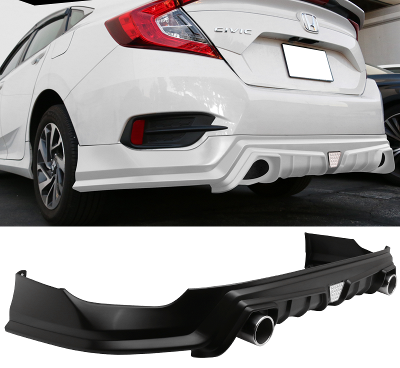 2016-2021 Honda Civic Sedan Mugen Rear Bumper Lip Spoiler Polypropylene ...